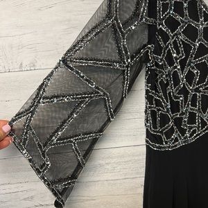 J Kara | Dresses | Nwt Jkara Womans 34 Sleeve Geo Beaded Gown | Poshmark